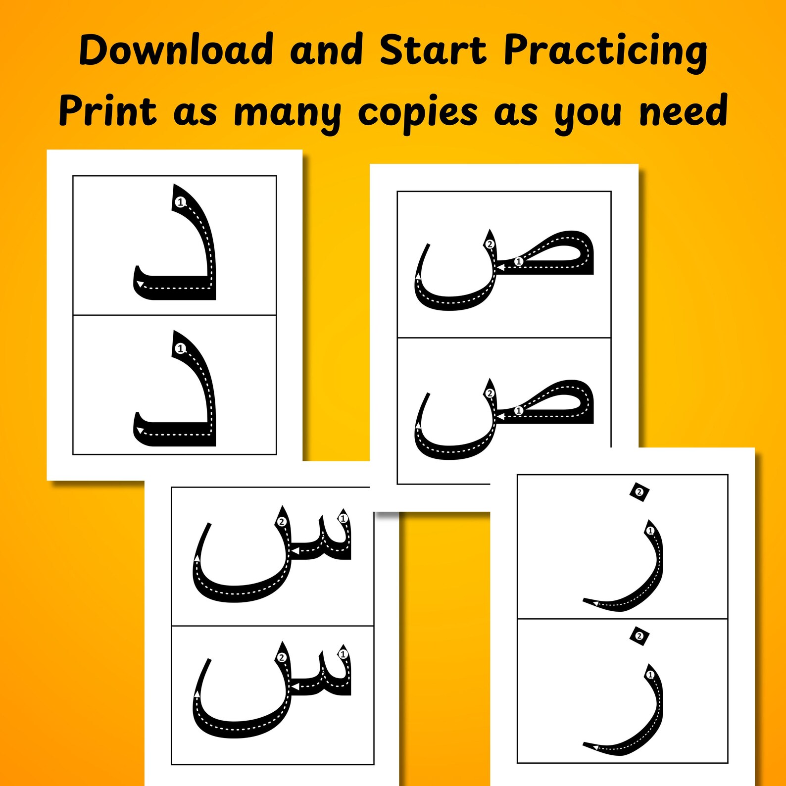 28 Arabic Letter Tracing Worksheets | Learn Handwriting With Guided ...