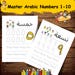 Arabic Numbers 1-10 Tracing Worksheets: Learn Arabic (digital Download ...