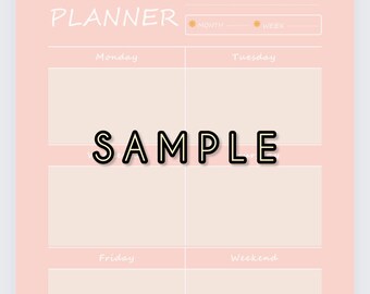 Pink Butterfly Monthly Weekly Planner, Digital Printable PDF, Starting ...