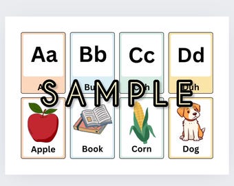 Cute Kawaii ABC Alphabet Flash Cards Printable PDF - Etsy