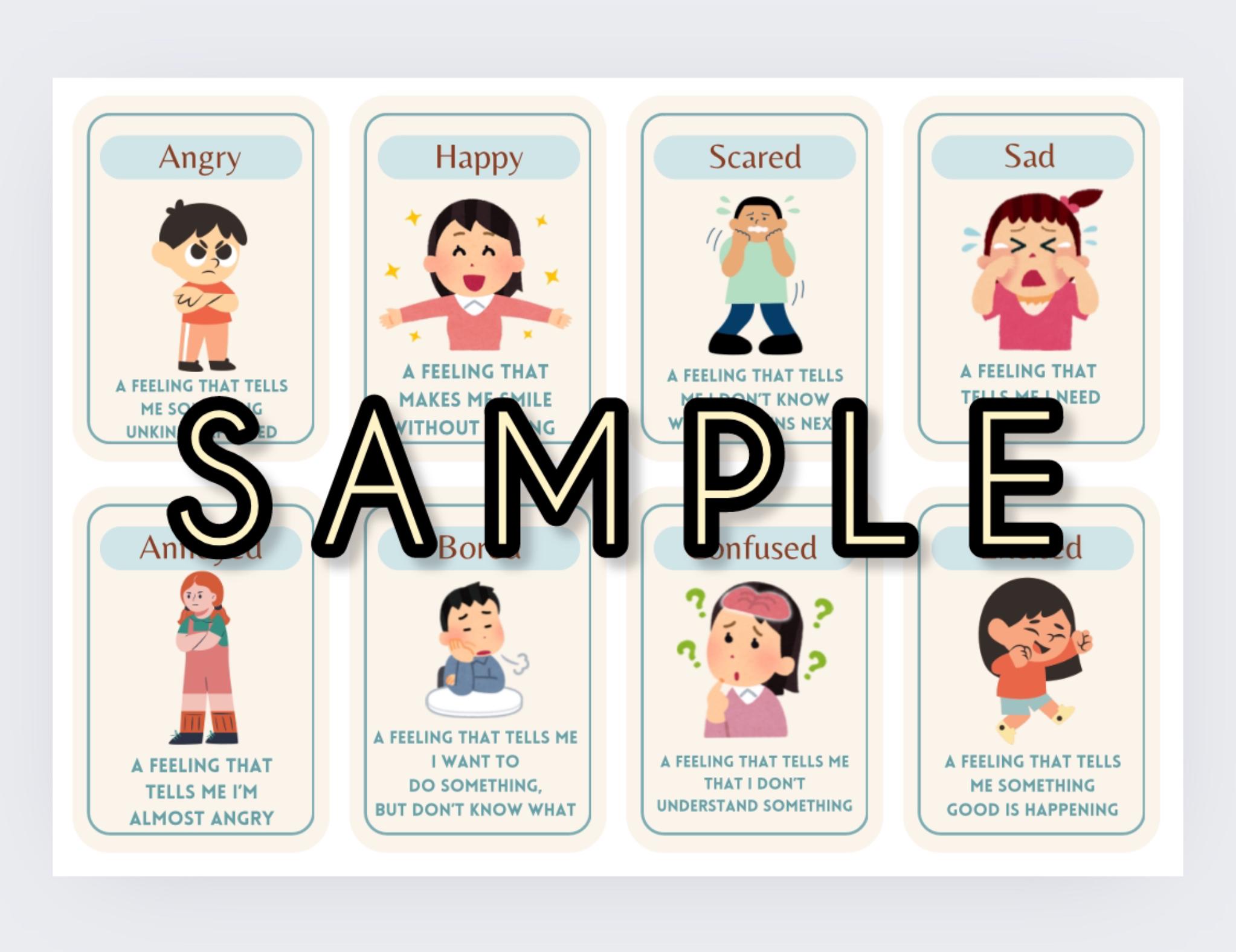 Learning Emotions Flashcards - Etsy