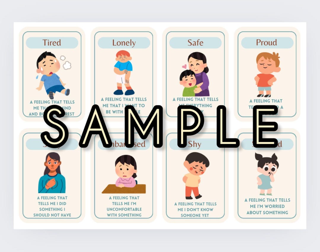 Learning Emotions Flashcards - Etsy