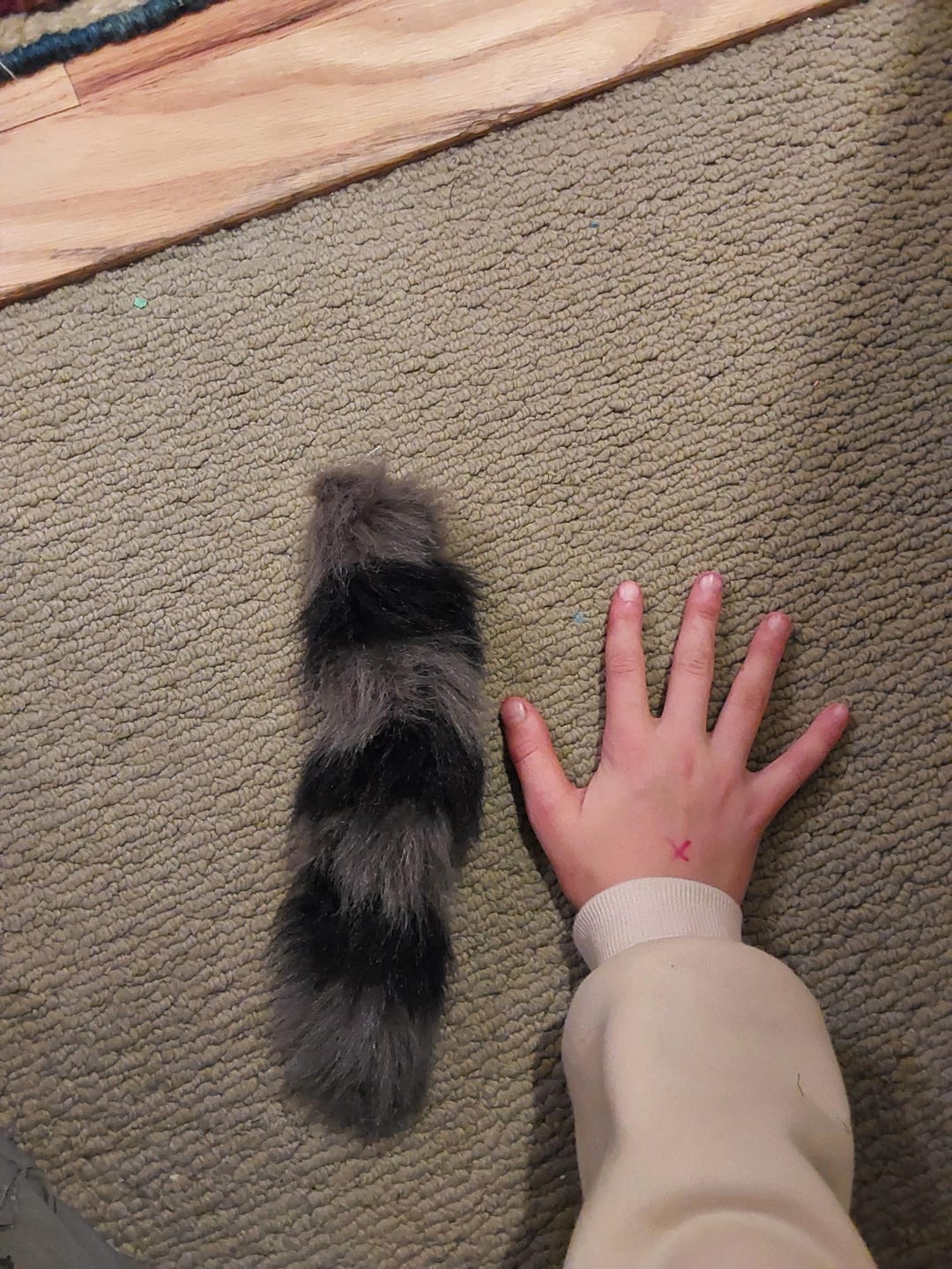 Black and Grey Racoon Tail Keychain - Etsy