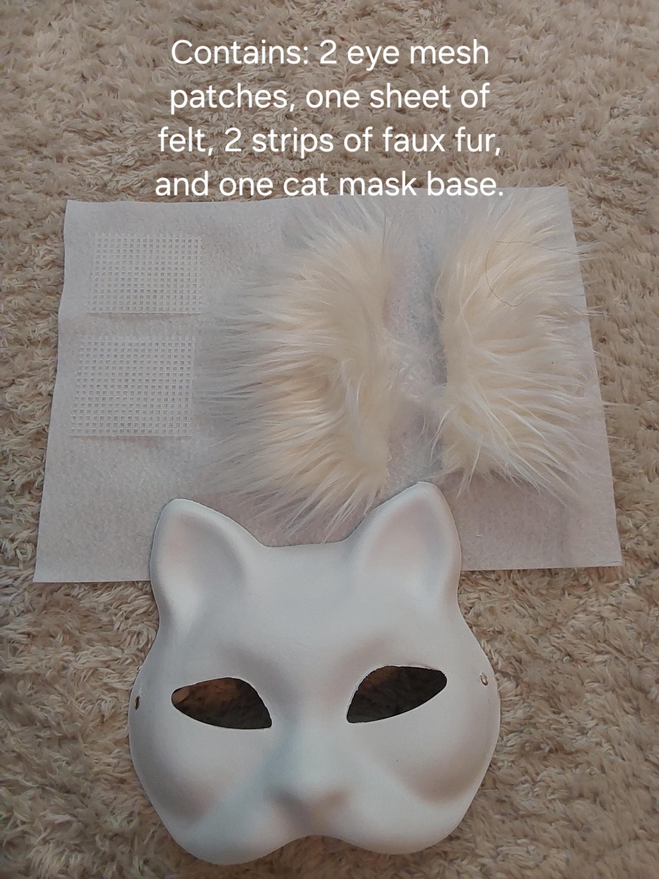 DIY Cat Mask Kit, Complete With Eye Mesh, Base, Felt, and Fur. - Etsy