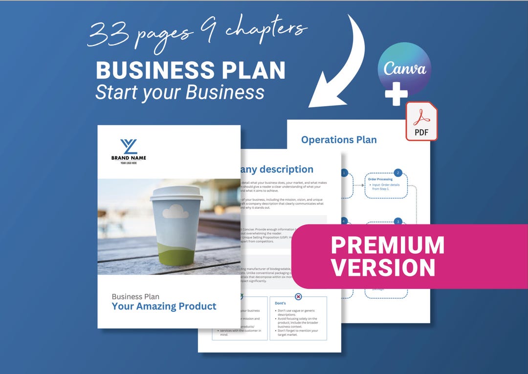 Business Plan Template Business Planner Canva Template Complete ...