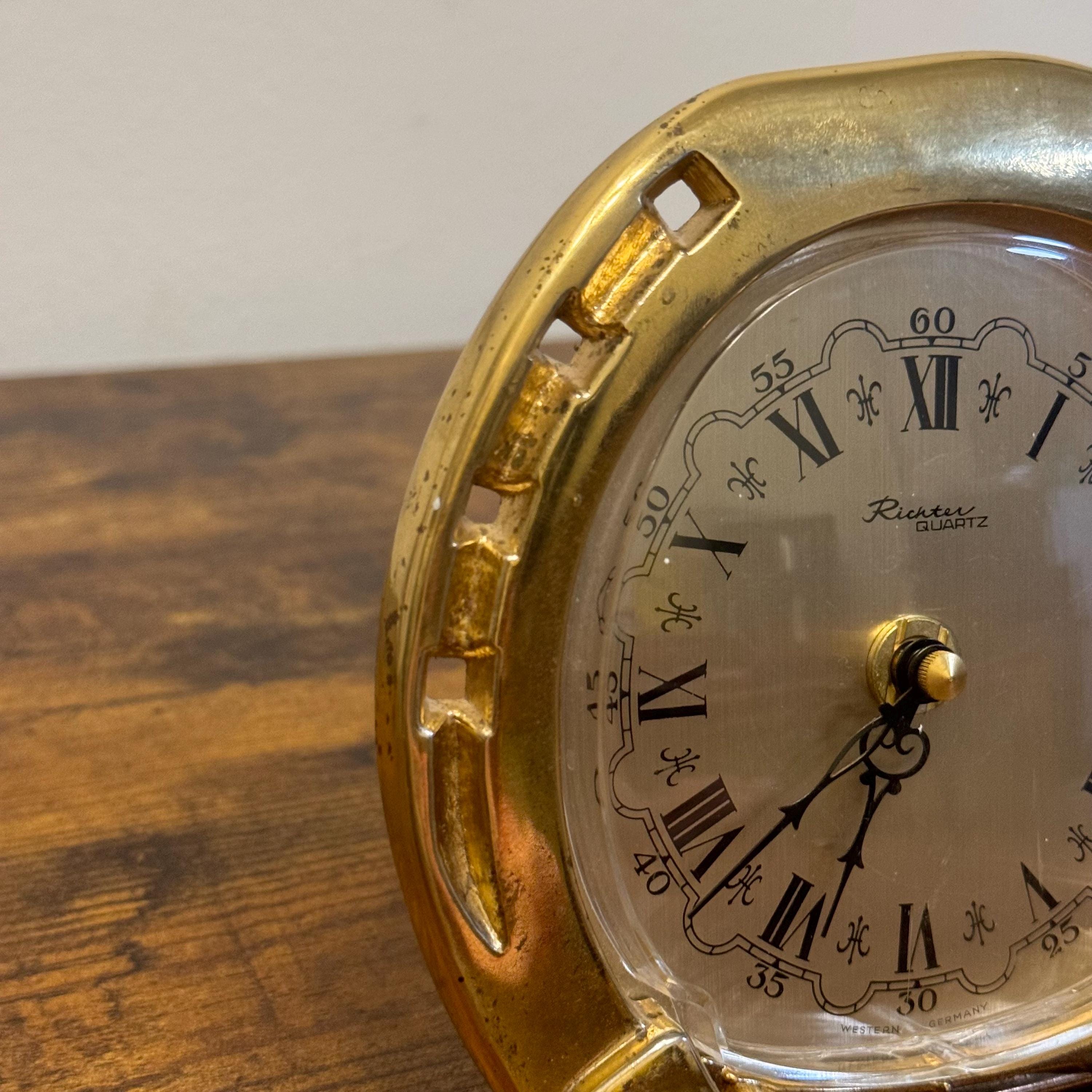 Vintage Richter Quartz 1960s Brass Clock Western Germany Works - Etsy