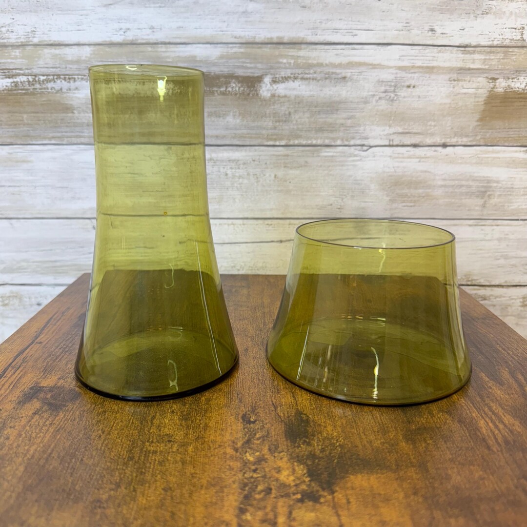 Vintage Rare Bitossi Raymor Green Glass Decorative Vase Pieces - Etsy