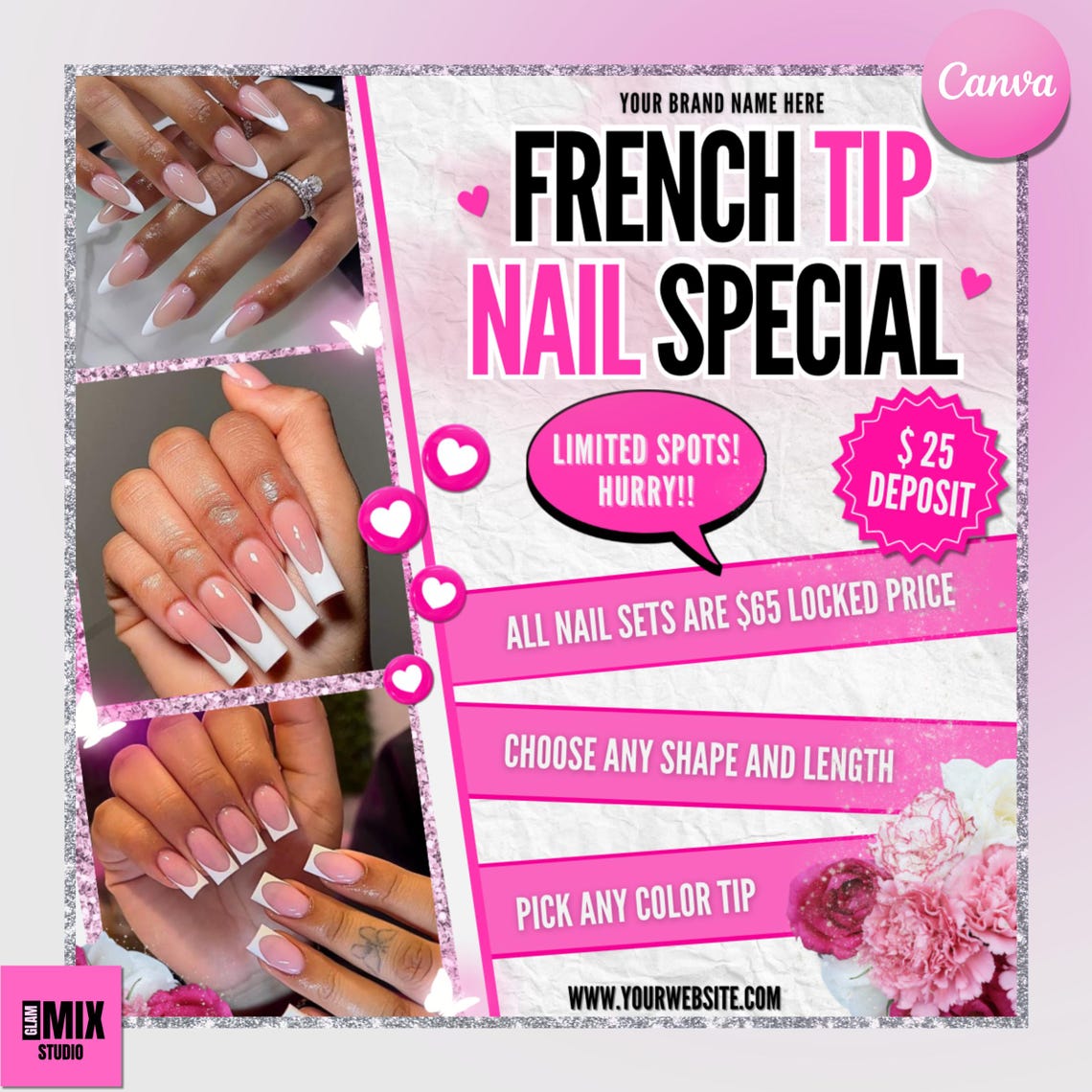 Nail Deal Flyer, Nail Special Flyer, Nail Tech Sale Flyer, Nail Flash ...