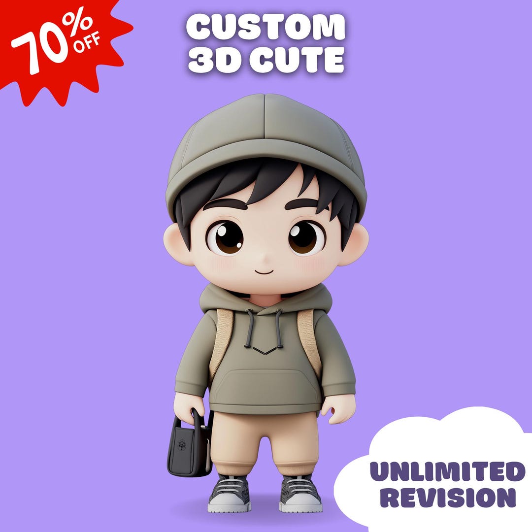 Custom 3D Cute Modeling Character Human, 3D Design, 3D Printing, 3D ...