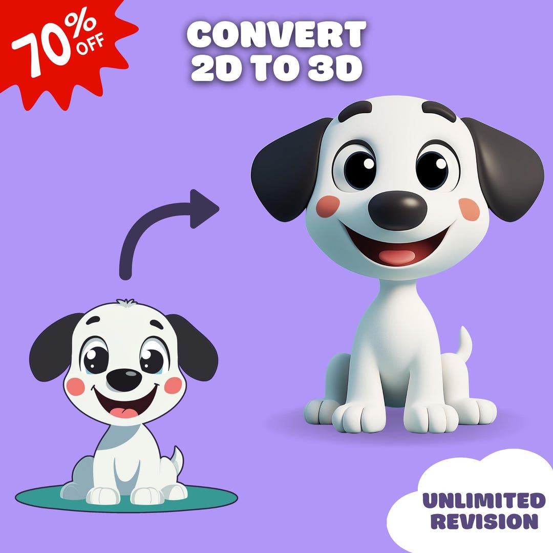Convert 2D to 3D, Custom 3D Modeling, 3D Design Service, 3D Cartoon ...