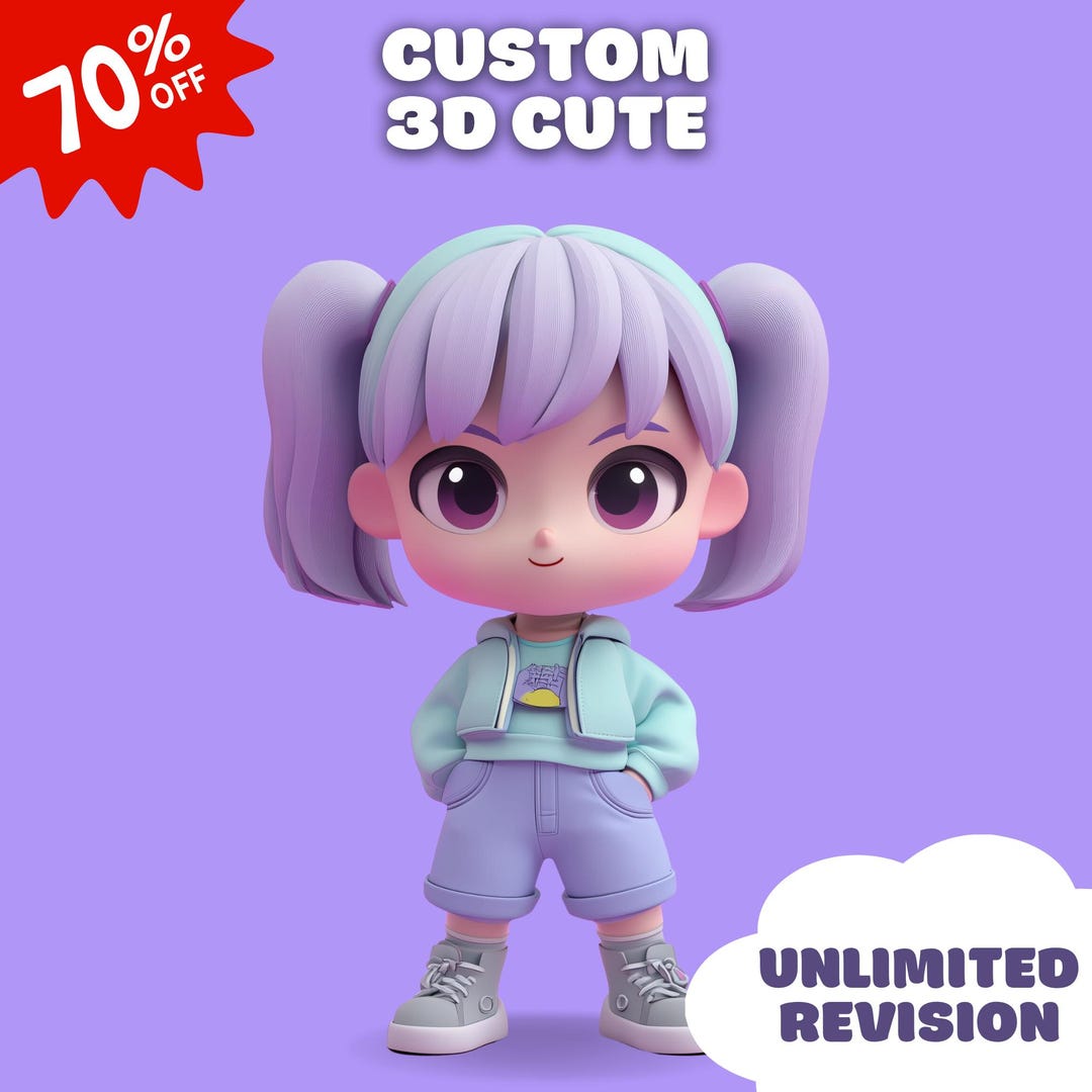 Custom 3D Cute Character, 3D Design, 3D Modeling, 3D Cute Model for ...