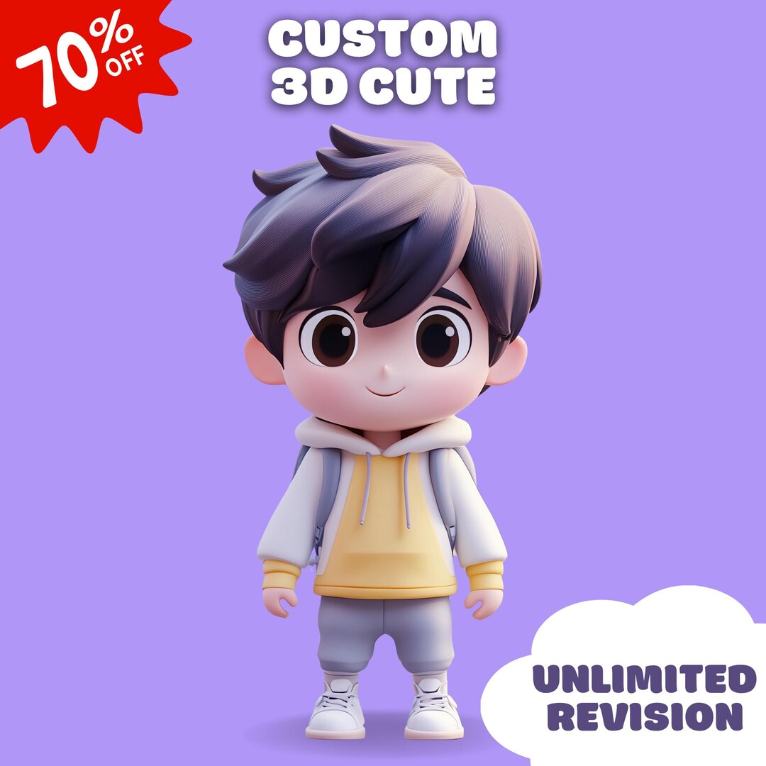 Custom 3D Cute Modeling Character Human, 3D Modeling, 3D Printing, 3D ...