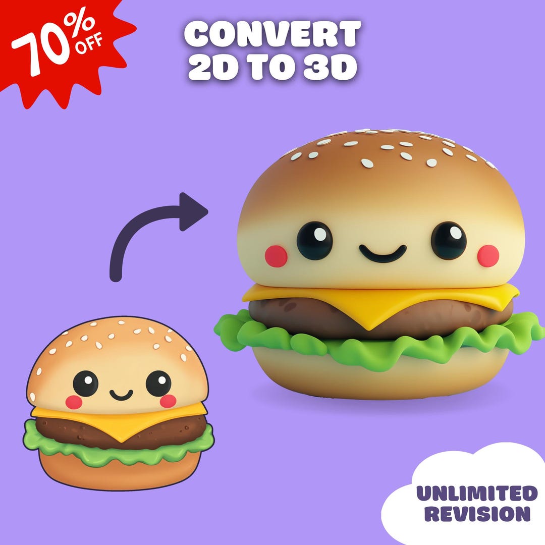 Convert 2D to 3D, 3D Design Service, Custom DIGITAL 3D Model From Your ...