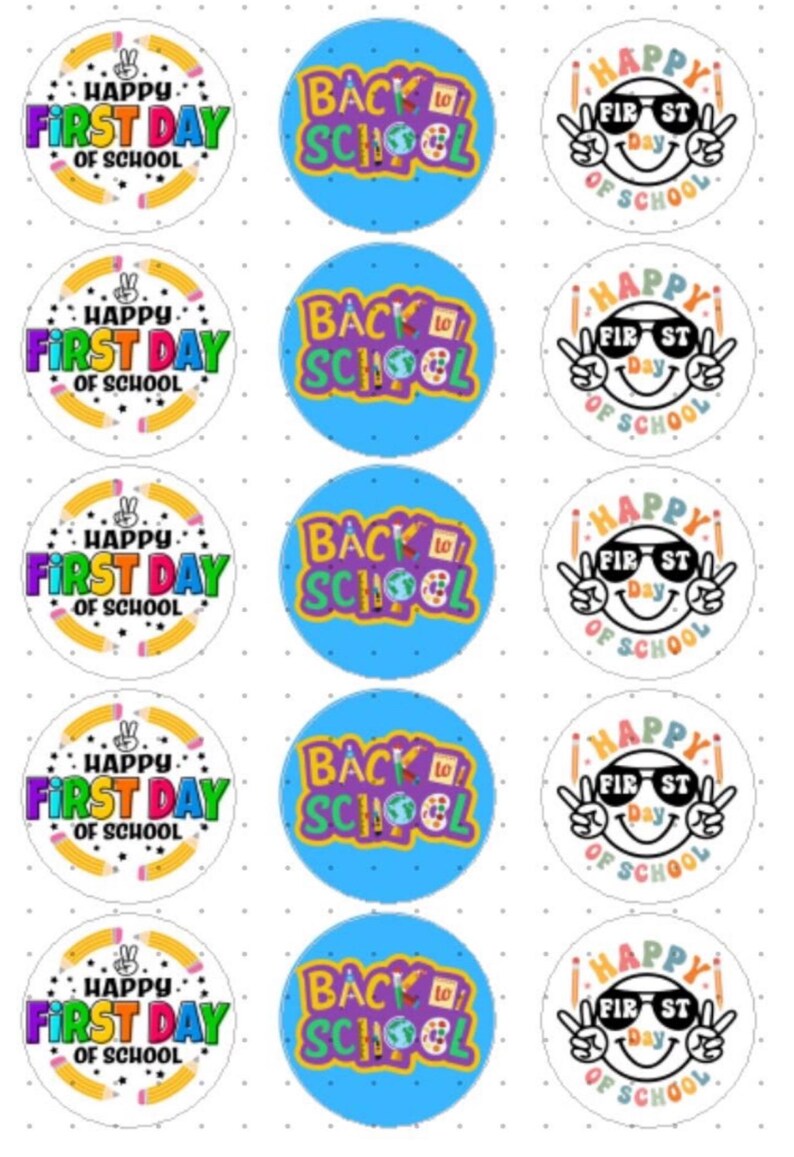 Back to School Edible Image Toppers - Etsy