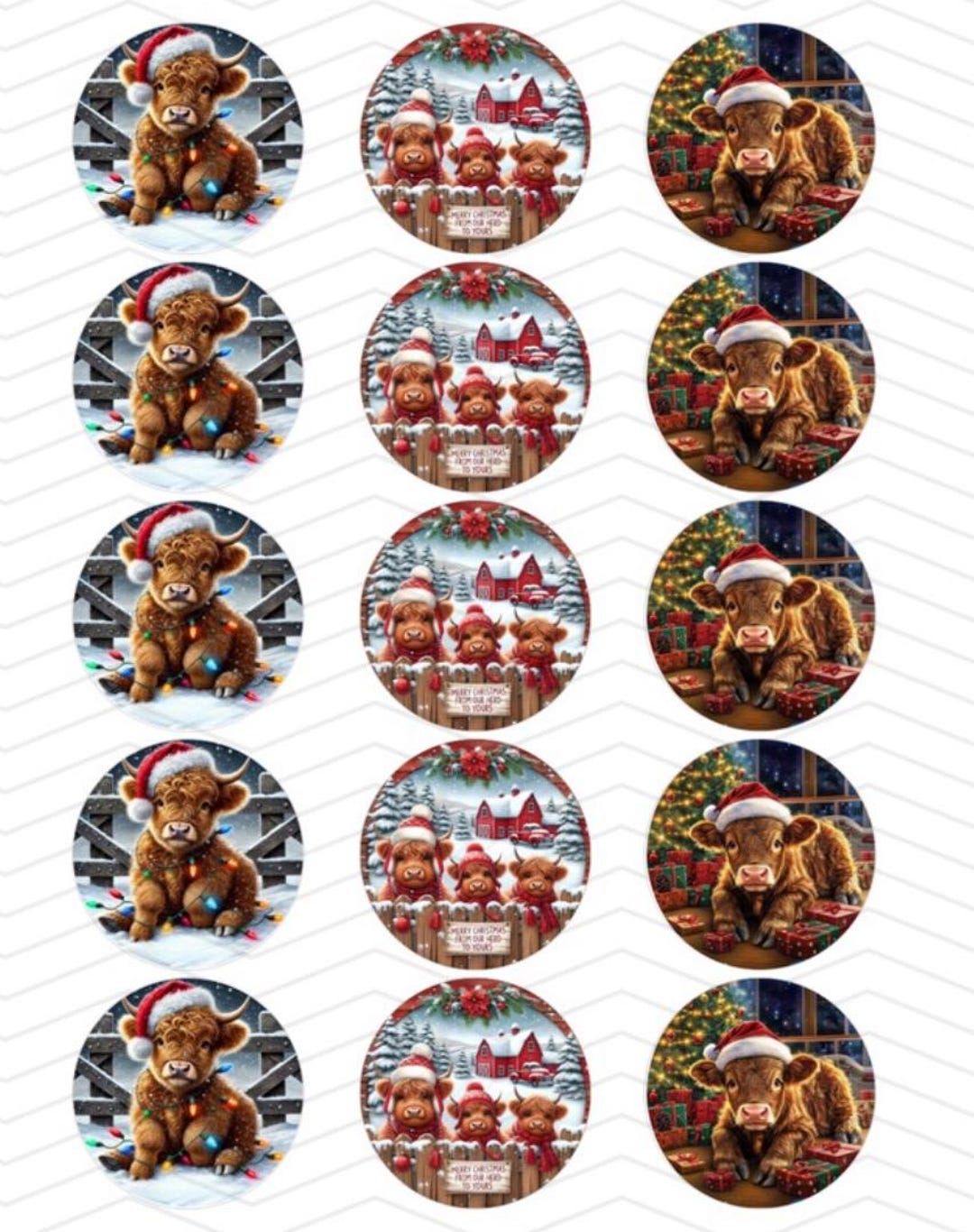 Christmas Cows Edible Sheet - Etsy