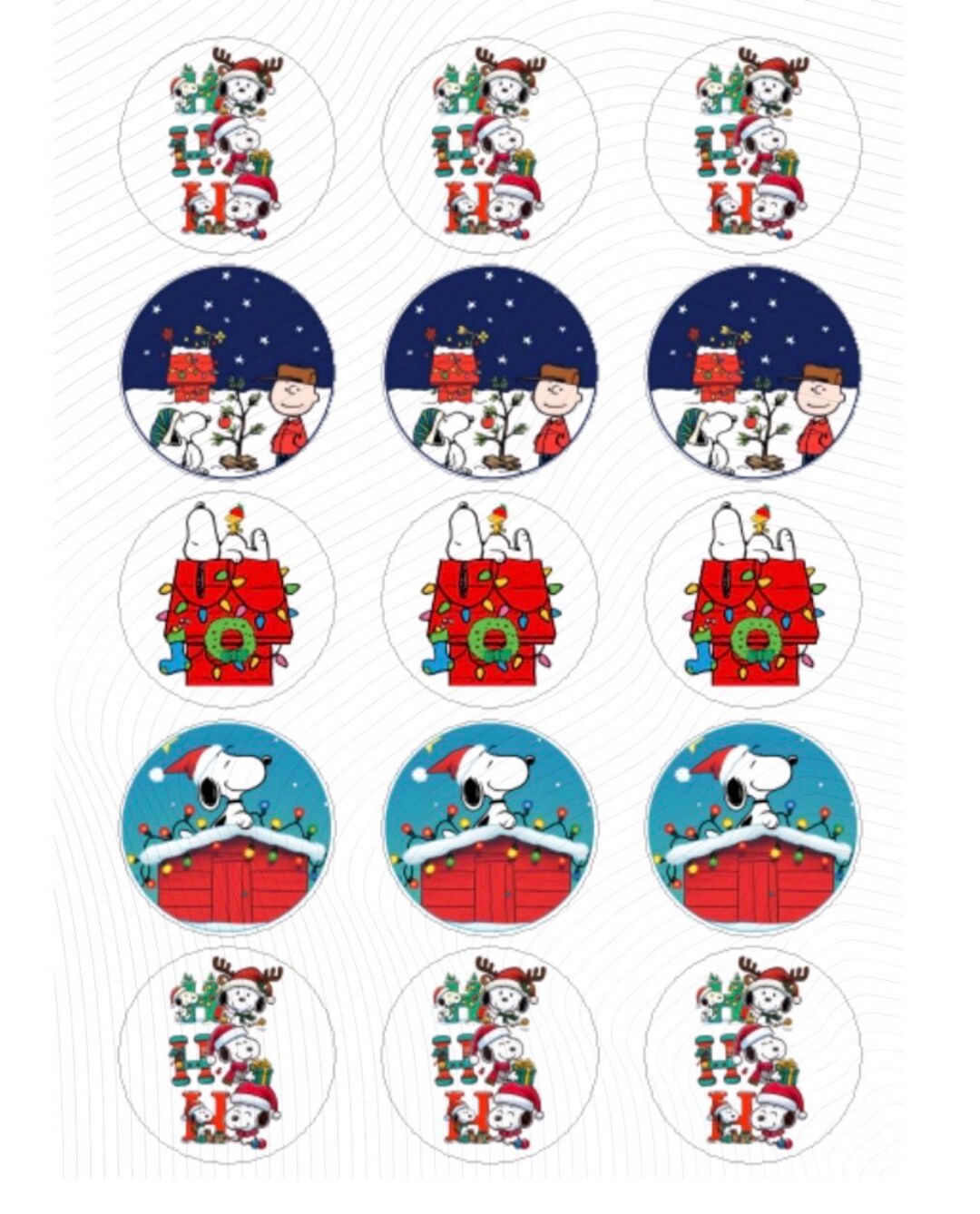 Peanuts Christmas Edible Sheet - Etsy