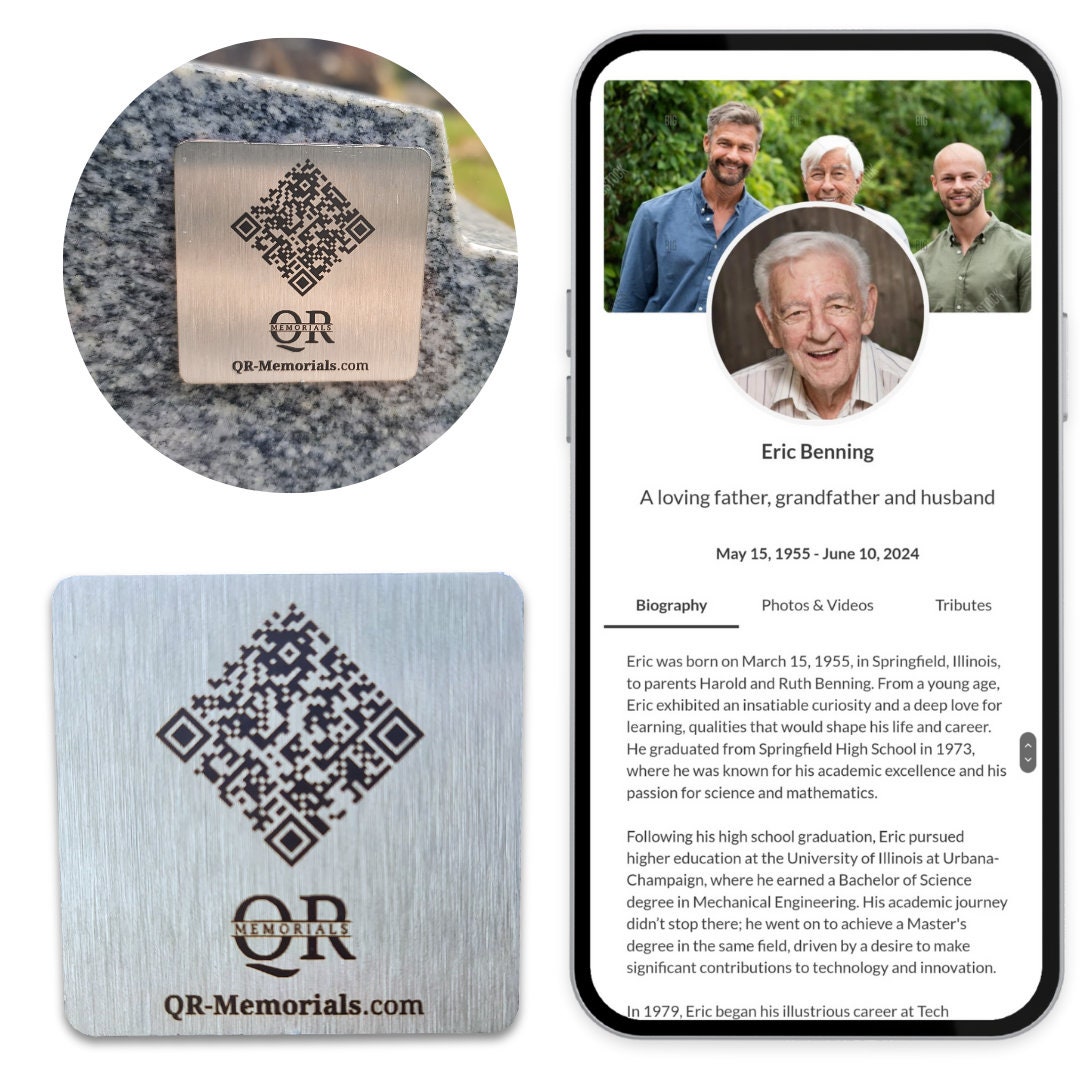 QR Code Memorial Plaque QR Memorials - Etsy