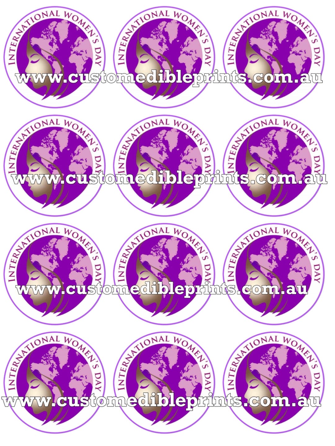 International Women’s Day Edible Images-2.5”-12 per Sheet - Etsy Australia