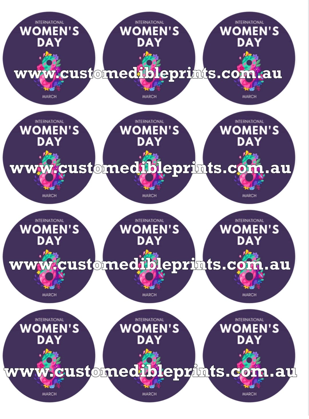 International Women’s Day Edible Images-2.5”-12 per Sheet - Etsy
