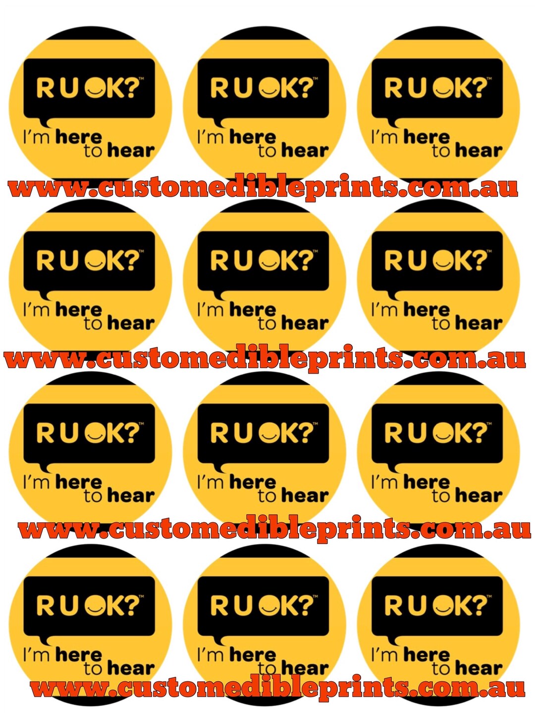 R U OK Day Theme Edible Images-2.512 per Sheet - Etsy