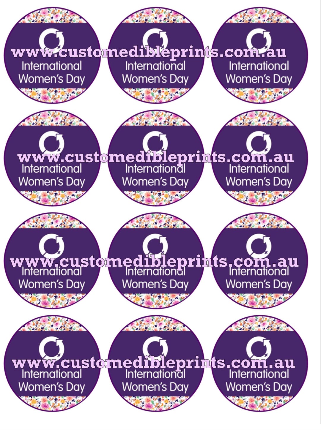 International Women’s Day Edible Images-2.5”-12 per Sheet - Etsy