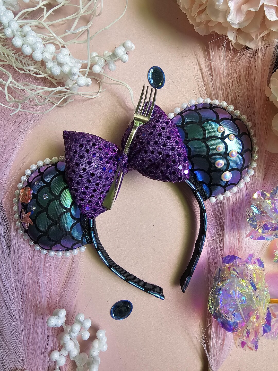 Ariel Ears Princess Little Mermaid Mouse Ears Headband Ariel Minnie ...