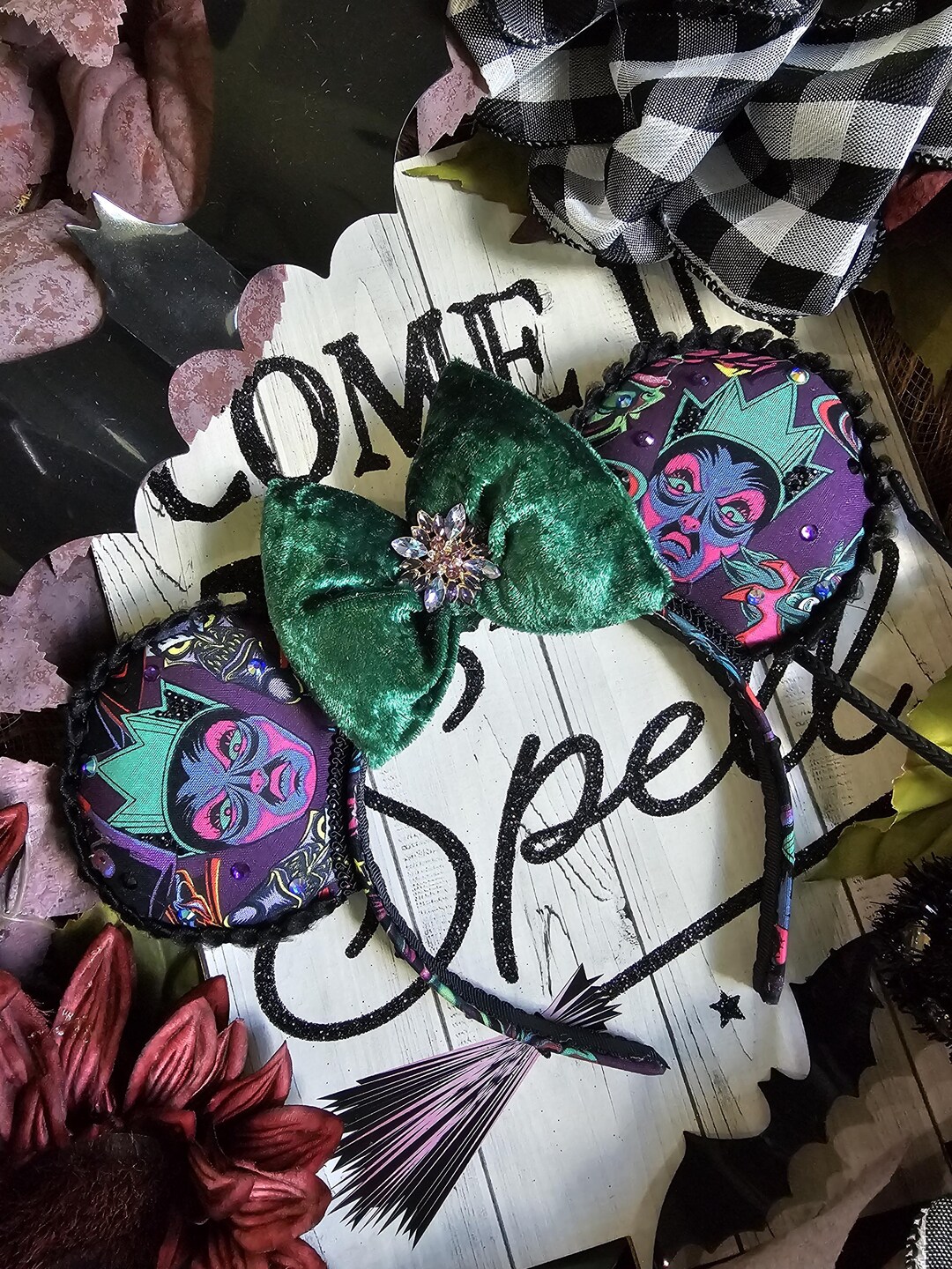 Evil Inspired Ears Inspired Minnie Mouse Ears Headband / Evil Queen ...