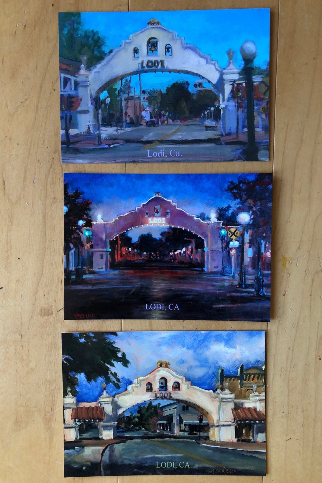 Lodi Arch Oil Painting Postcards - Set of 6 - Marilyn Eger Art - Etsy