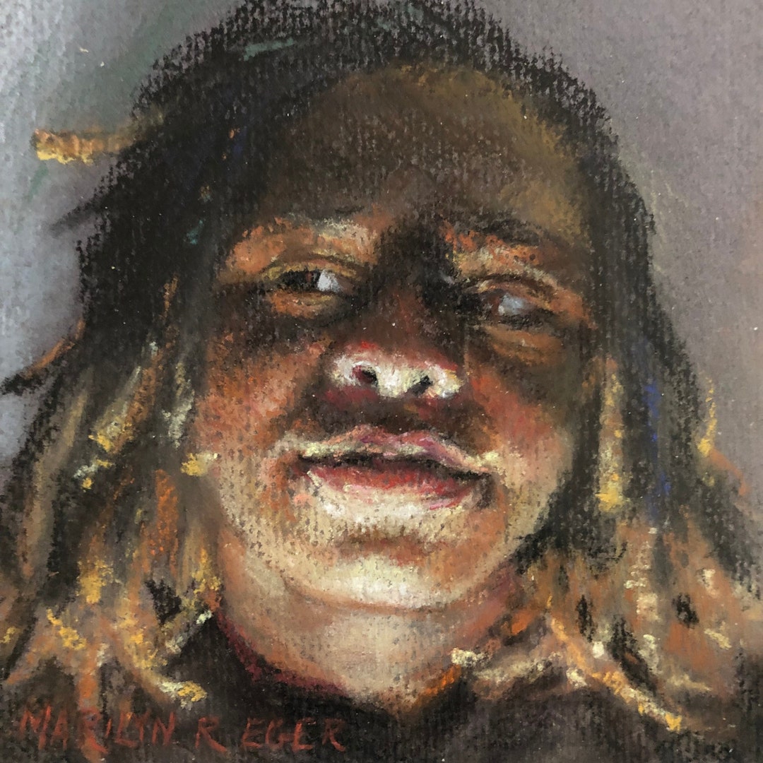 Pastel Painting Dreadlocks, Portrait African American, Original Pastel ...