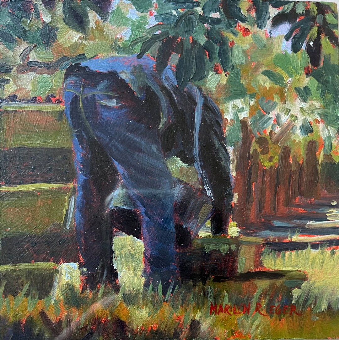 Oil Painting Cherry Picker, All Original Oil Painting, Cherry Orchard ...