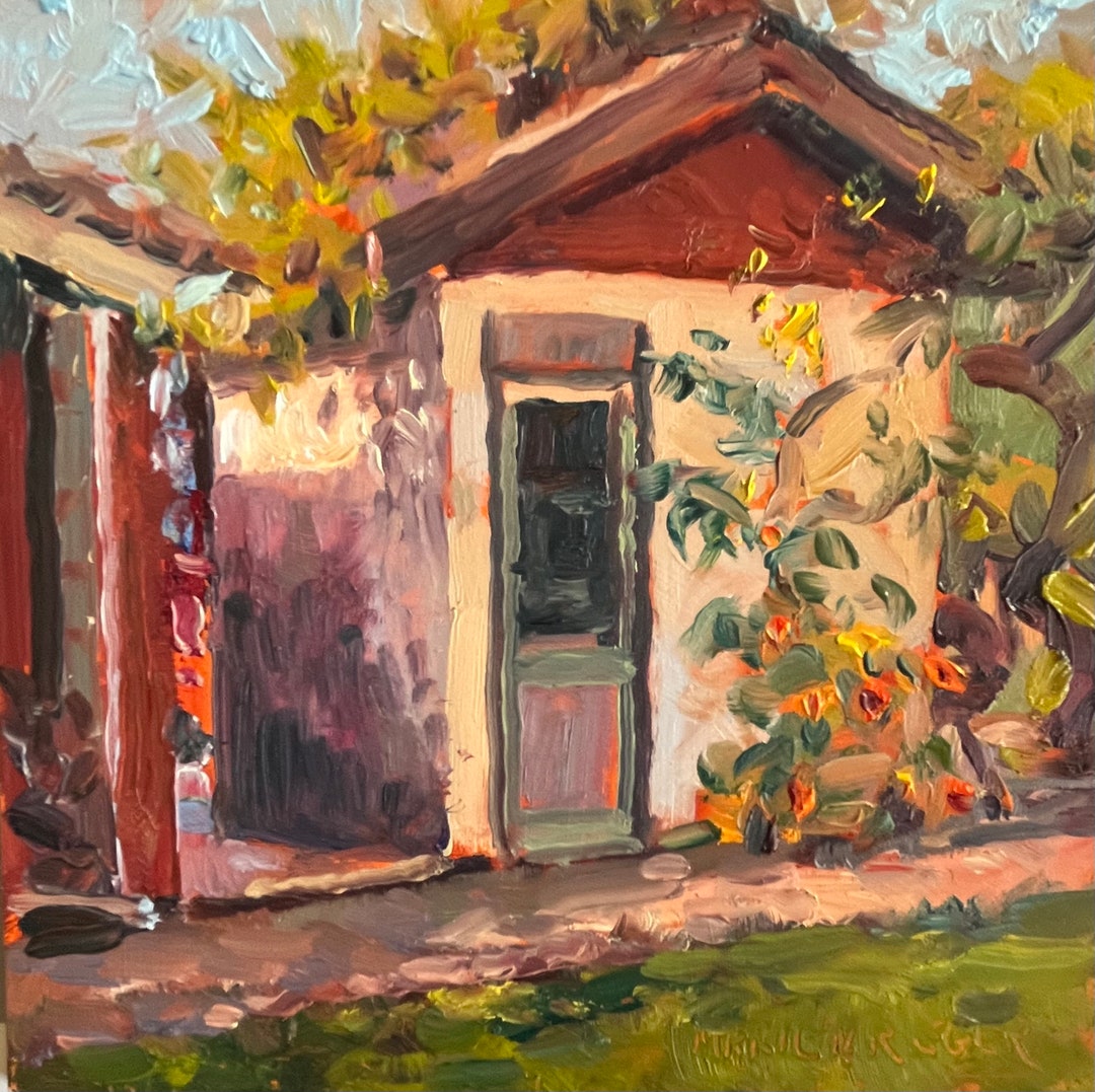 Original Oil Painting, Potting Shed in Dappled Light, on Tully Road ...