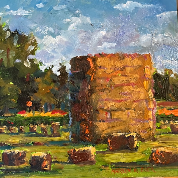 Hay Wagon Oil Painting - Etsy