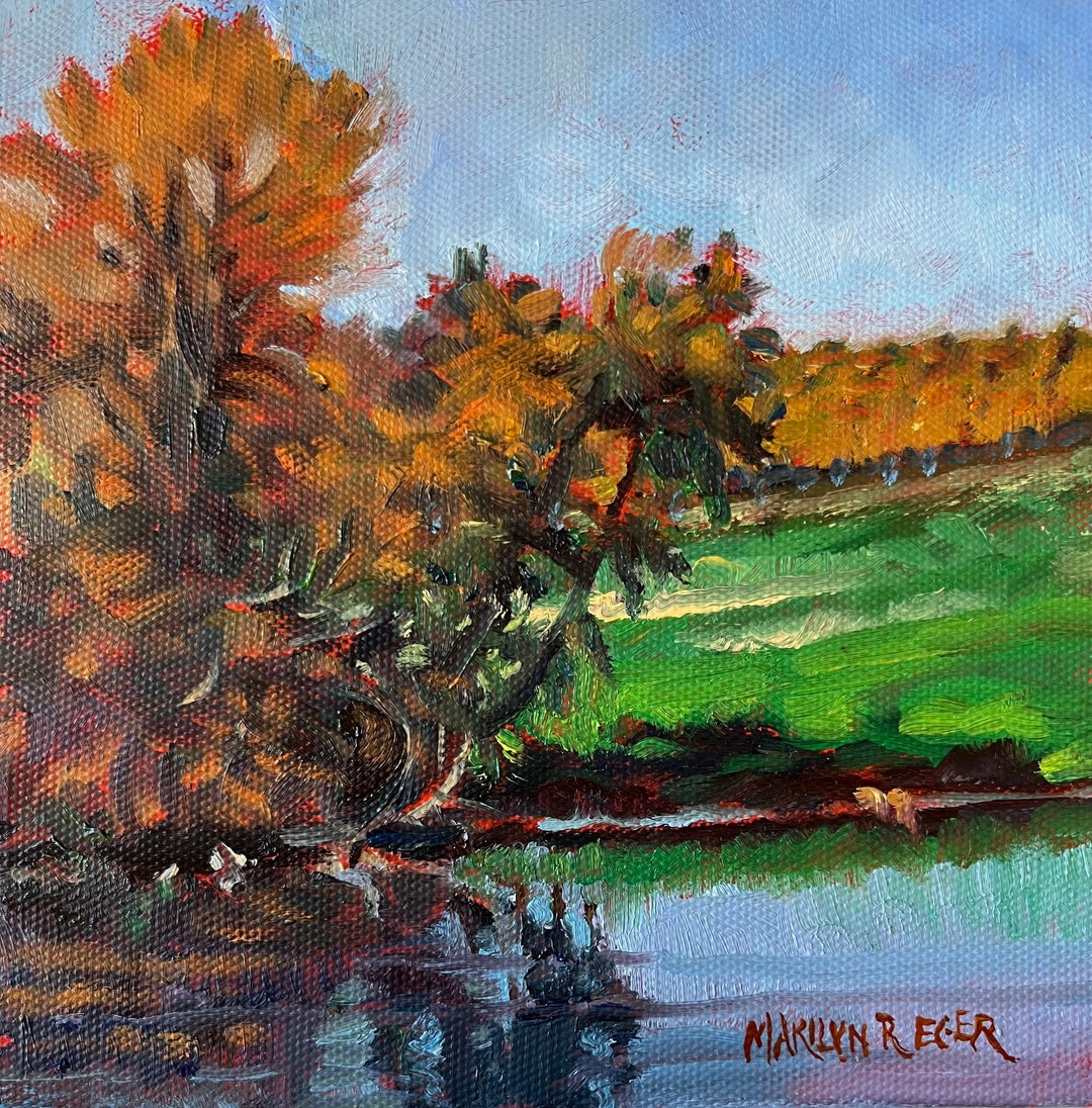 Autumn Landscape Oil Painting: California Plein Air Impressionism (6x6 ...