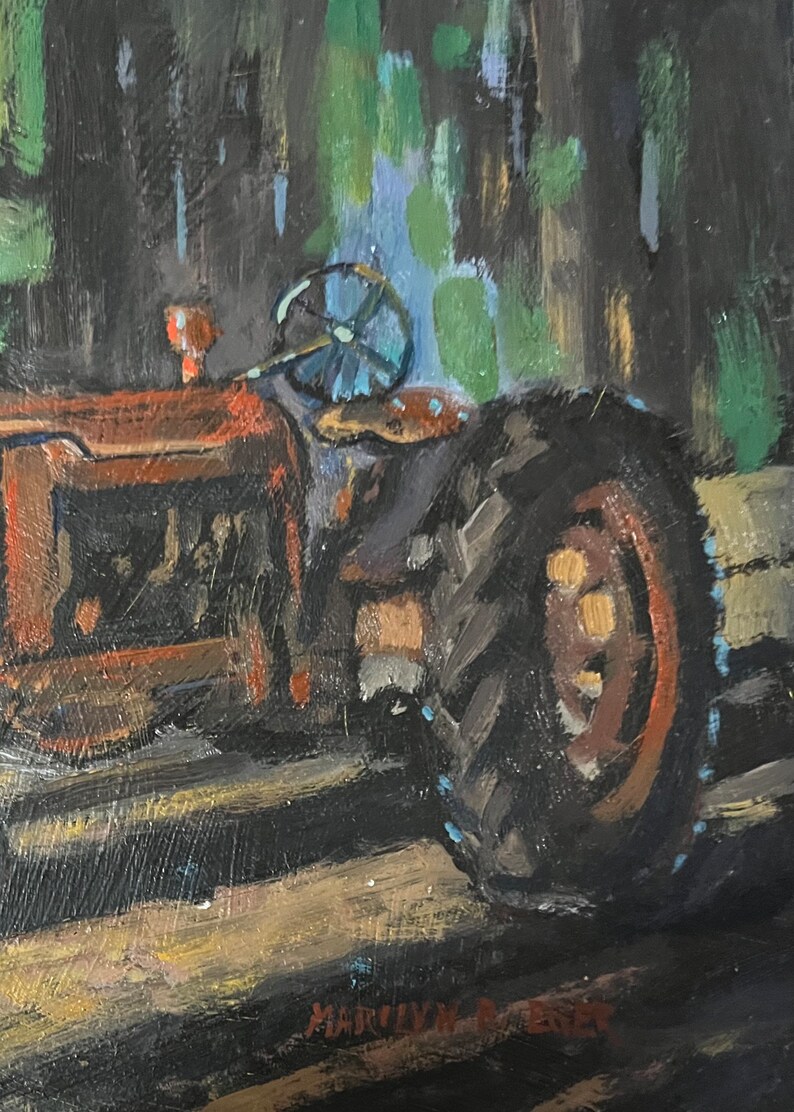 Farmall Tractor Oil Painting: Lodi Barn Landscape, Marilyn Eger (6" X 6 ...