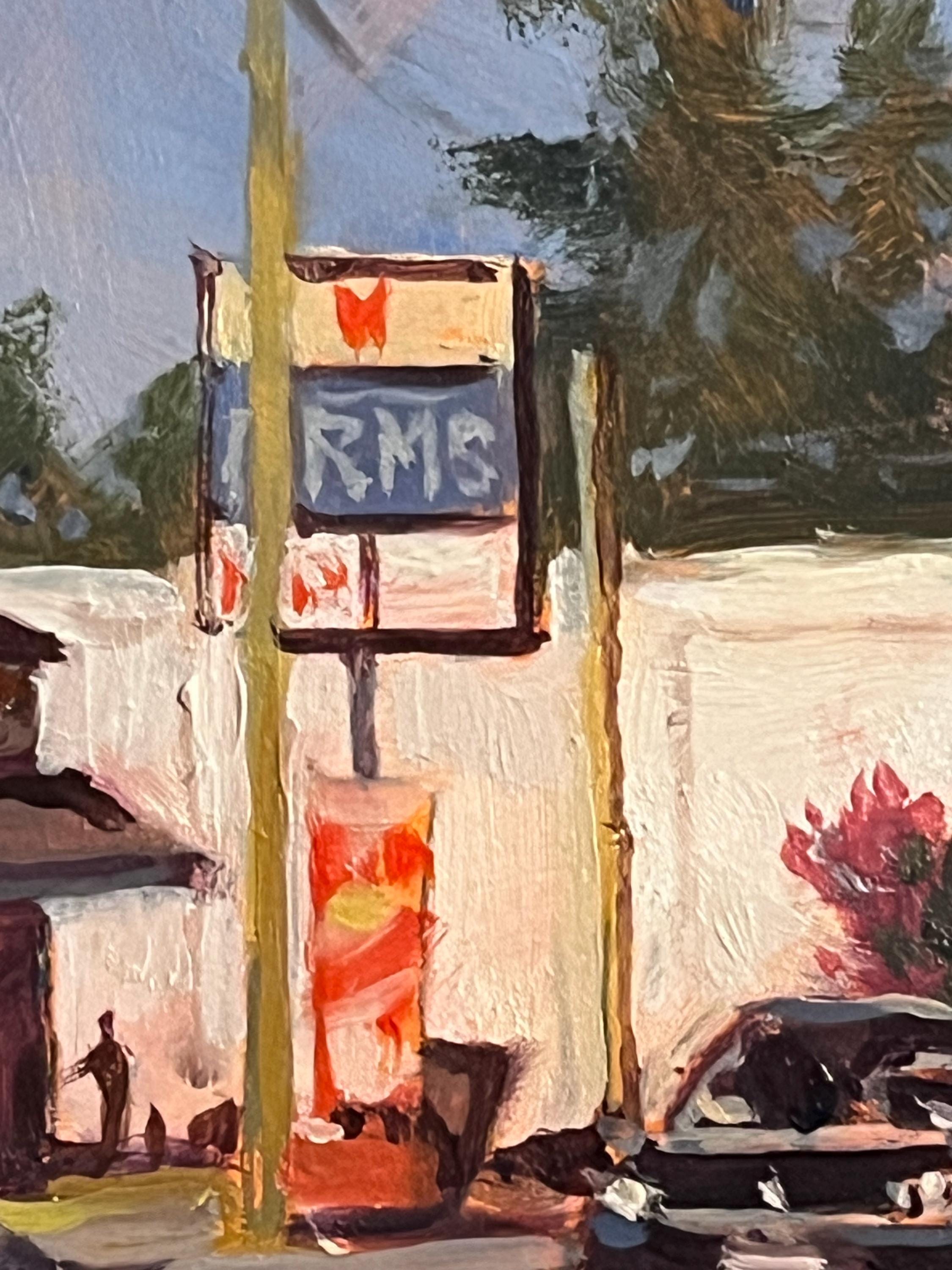 Lodi CA Sunset Theater, Oil Painting: Impressionist Cityscape by ...