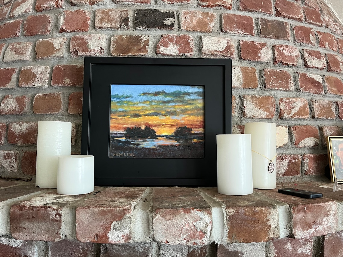 Sunset Oil Painting All Original Sunset Painting Pond Sunset - Etsy