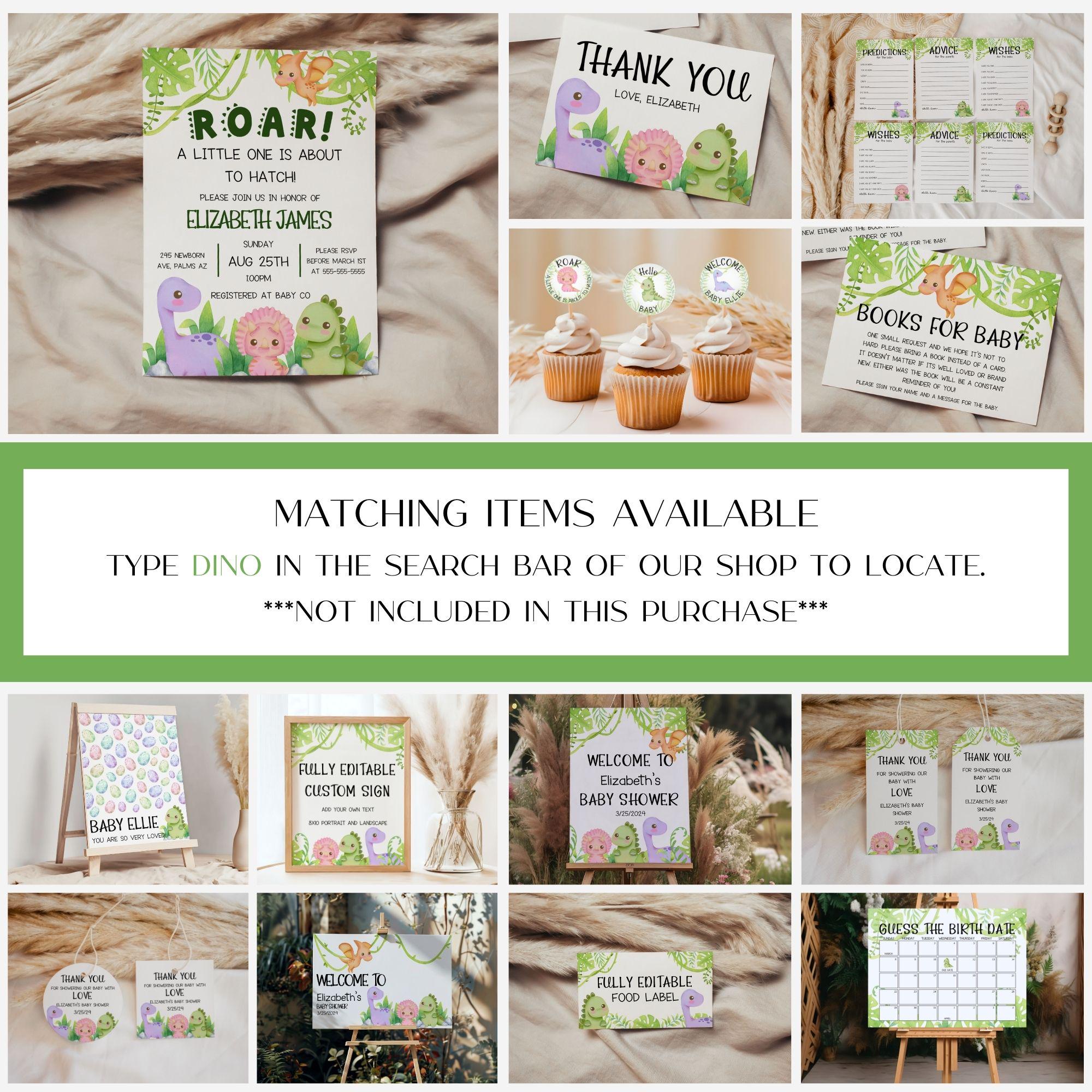 Dino Baby Shower Games, Dino Baby Shower Editable Games, Printable ...