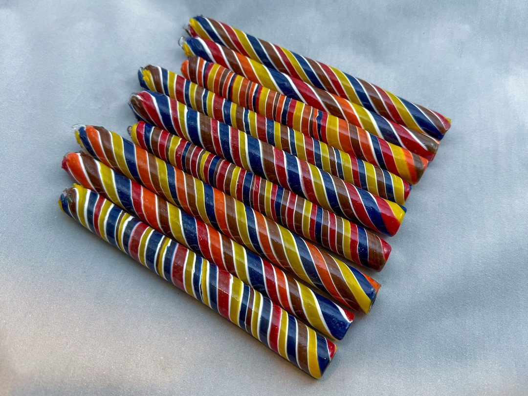 COE 33 Boro Tubing, One Handmade Opaque Swirl Tube With White Stripe ...
