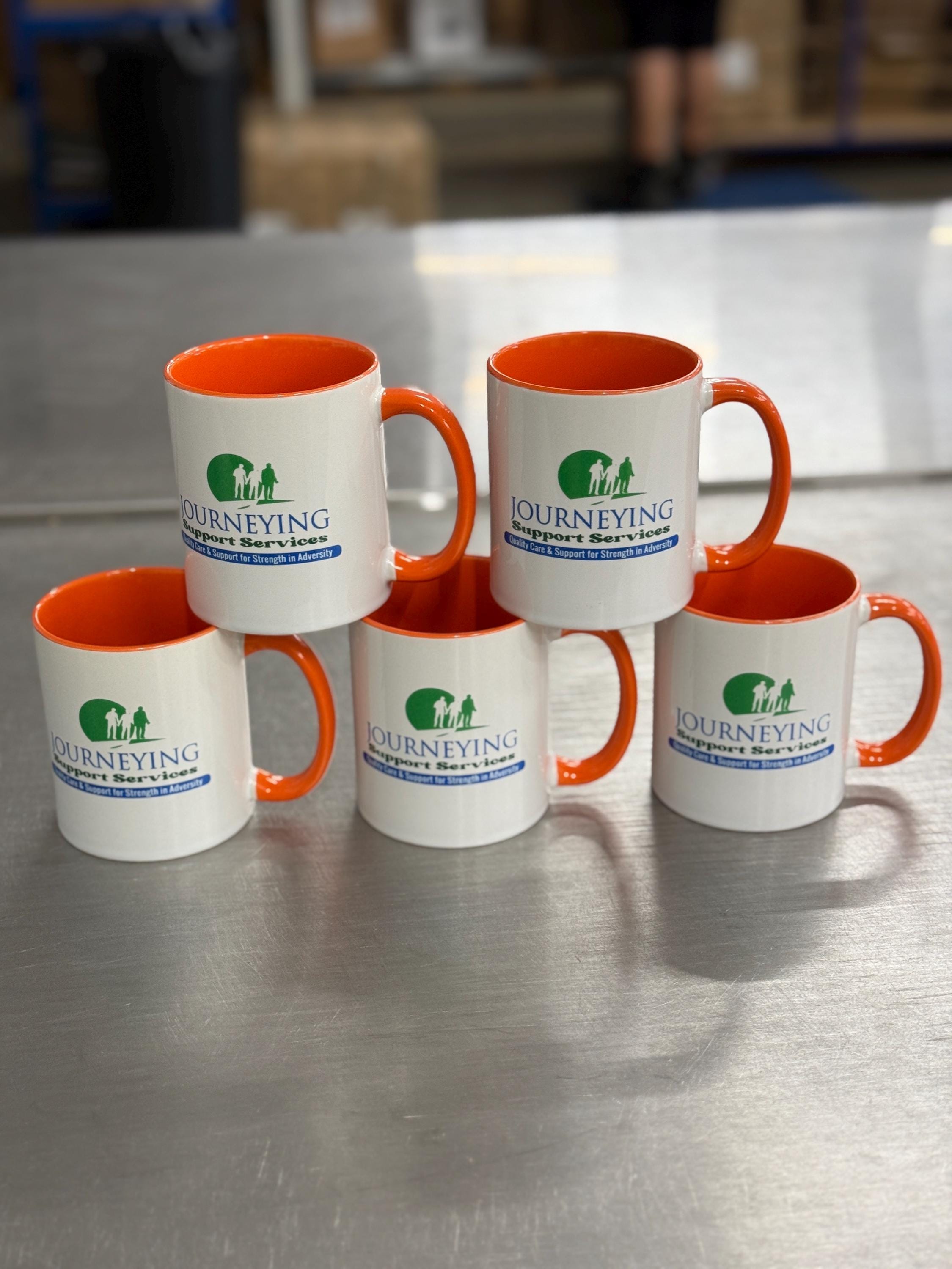 50 X Printed Custom Branded Business Logo Mugs Cups Merchandise ...