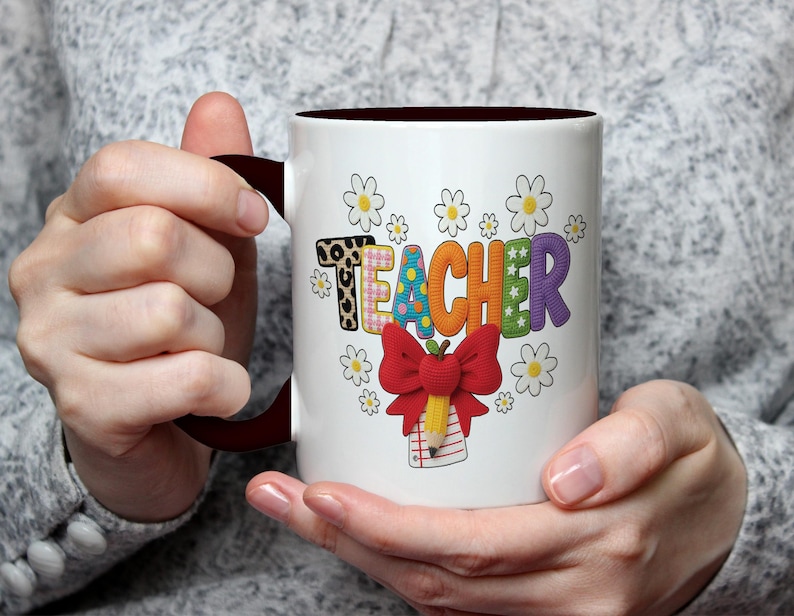 Teacher Mug Knitted Style Cute Teacher Appreciation Gift Coffee Tea Cup ...