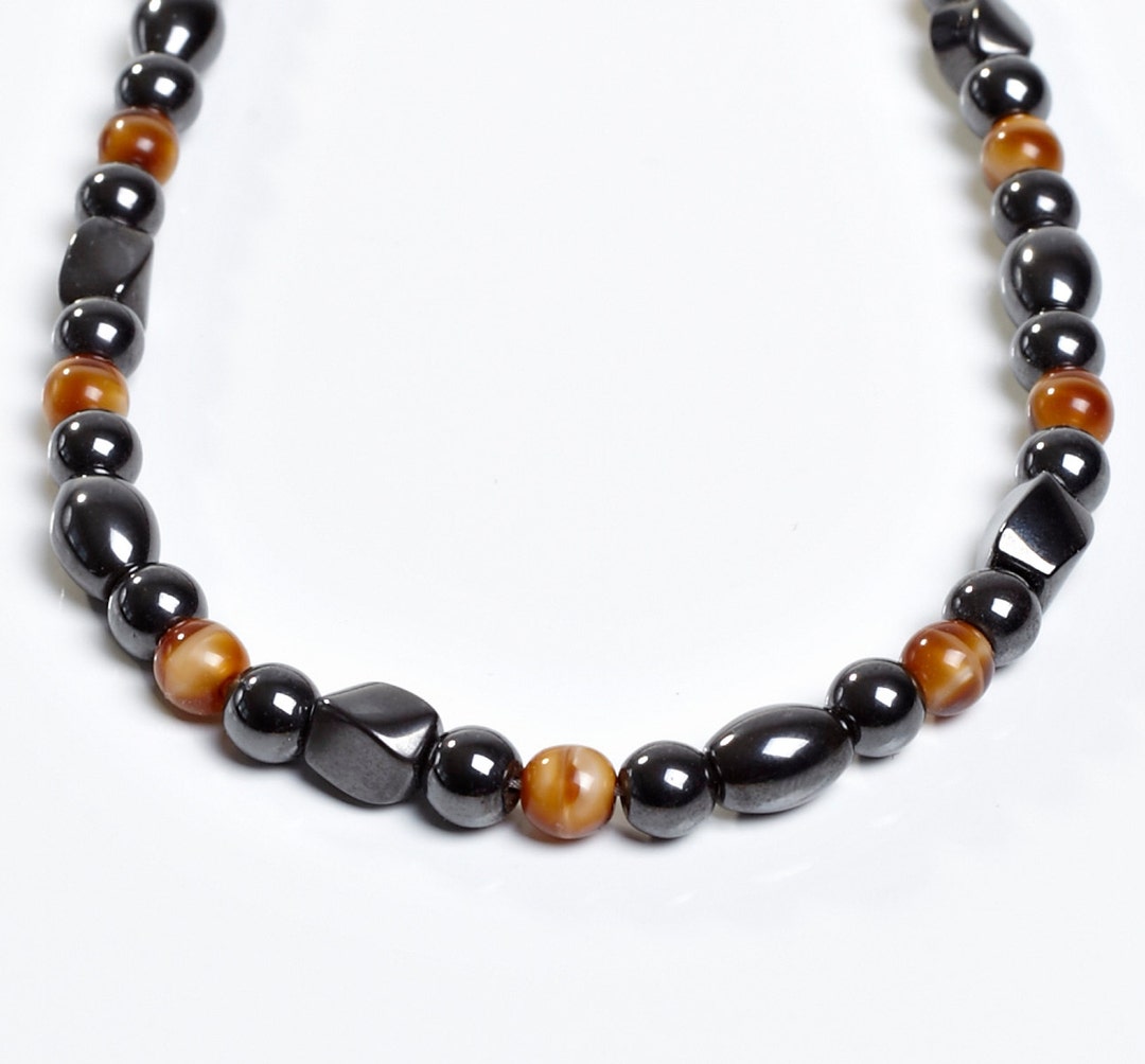 Brown and Black Magnetite Necklace - Shades of Tan Magnetic Theapy for ...