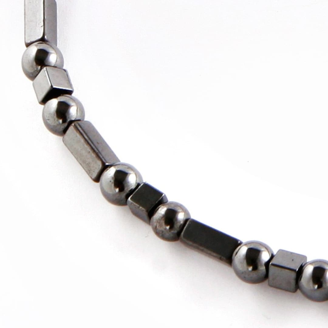 Magnetic Necklace for Men and Women With Black Rectangle, Square and ...