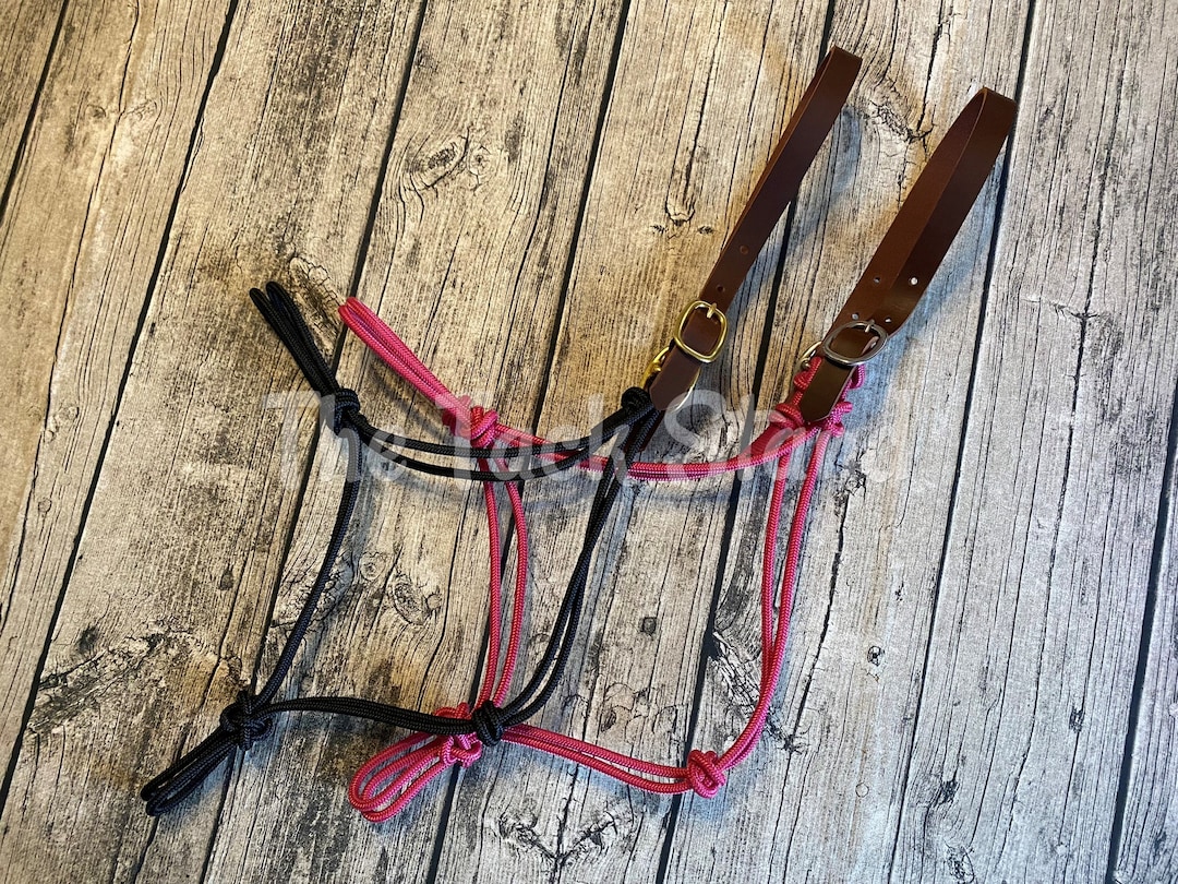 FIRM Rope CUSTOM Made No Tie Buckle Leather Breakaway Crown Halter 1/4 ...