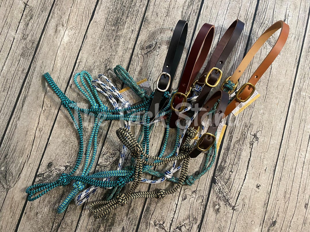 SOFT Rope CUSTOM Made No Tie Buckle Leather Breakaway Crown Halter 1/4 ...