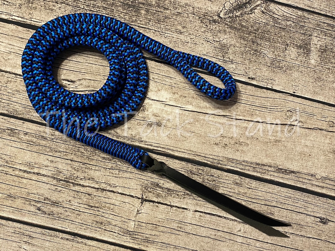 PRE-MADE 9' Horse Lead Standard Loop Polyester Yacht Rope With Leather ...