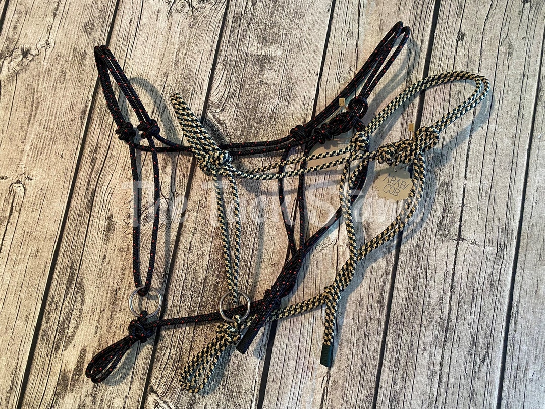 FIRM Custom Made Sliding O-ring Transition Halter in 1/4" Rope With 12 ...