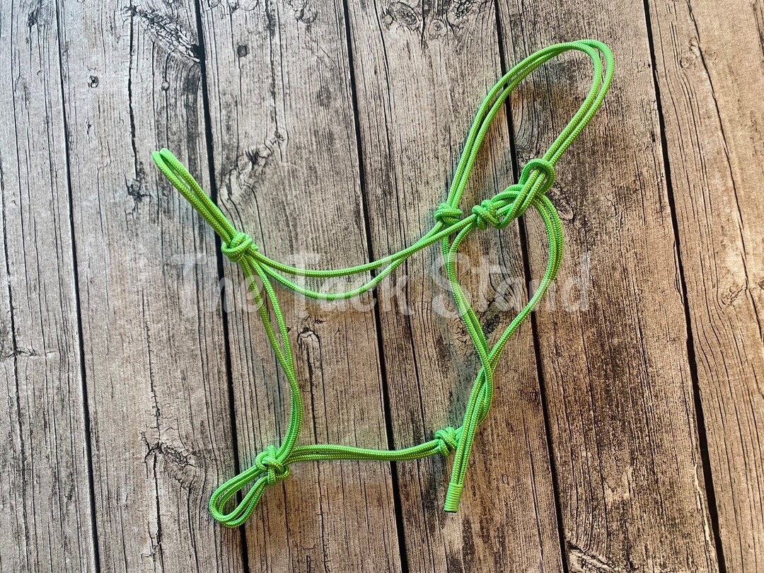 PRE-MADE Firm 1/4" Horse Sized Lime Green Rope Halter - Etsy
