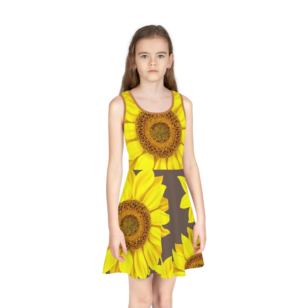 Sunflower Sundress: Girls' Floral Summer Dress, Birthday Outfit - Etsy