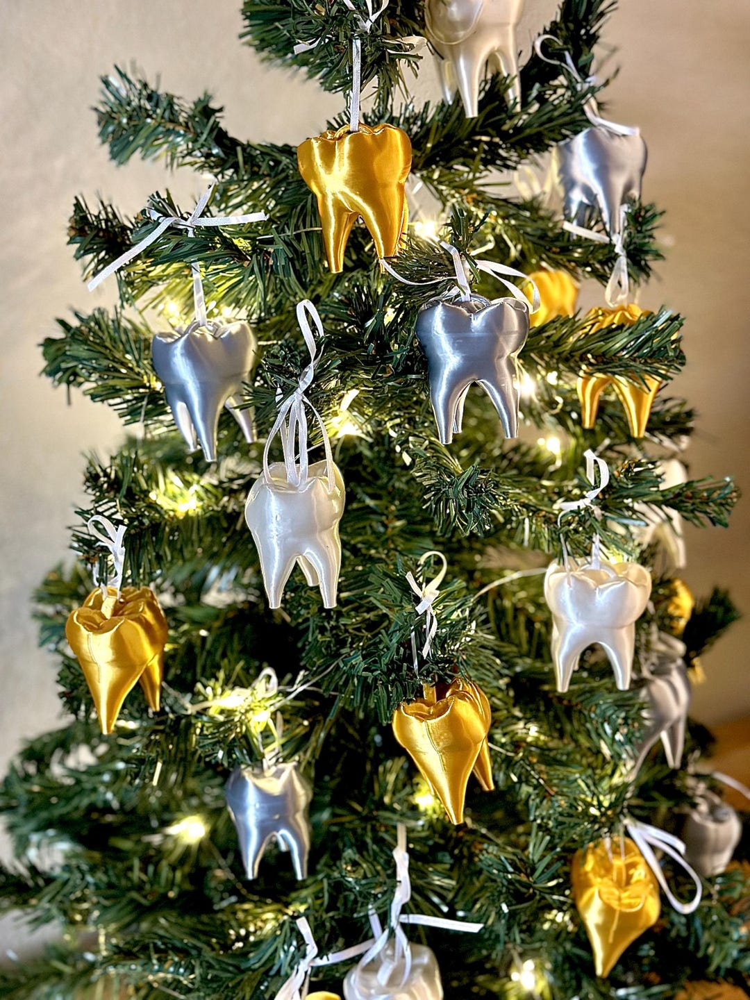 3D Tooth Christmas Ornaments: Dental Office Holiday Decor, Set of 5 ...