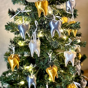 3D Tooth Christmas Ornaments: Dental Office Holiday Decor, Set of 5 ...
